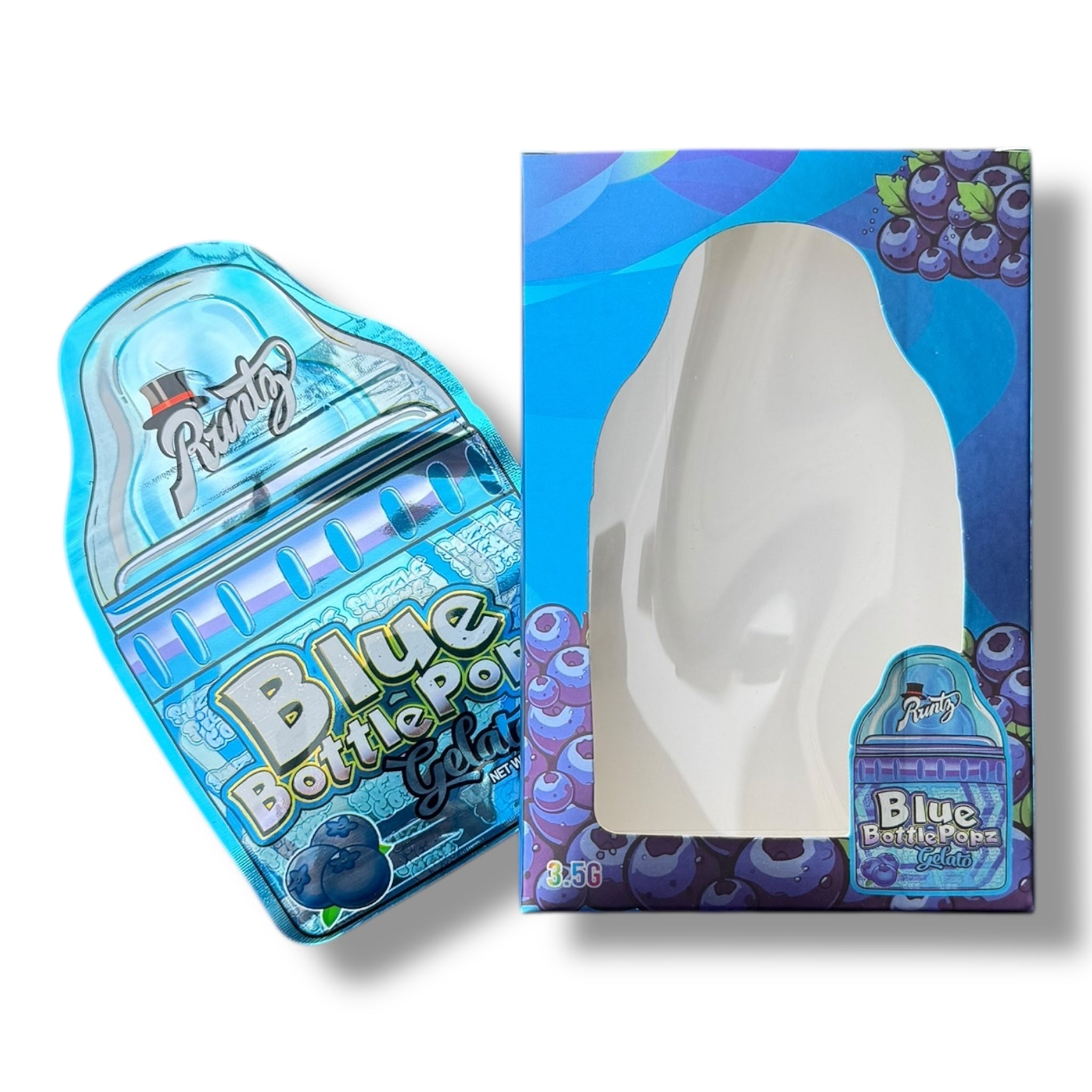 Shop Mylar Bag 3.5 Grams Runtz Blue Bottle Pop Gelato | Packaging ...