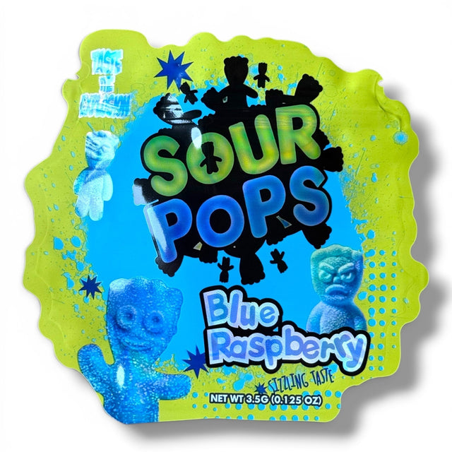 Shop Mylar Bag 3.5 Grams Sour Pops Blue Raspberry | Packaging – Xotic Packs