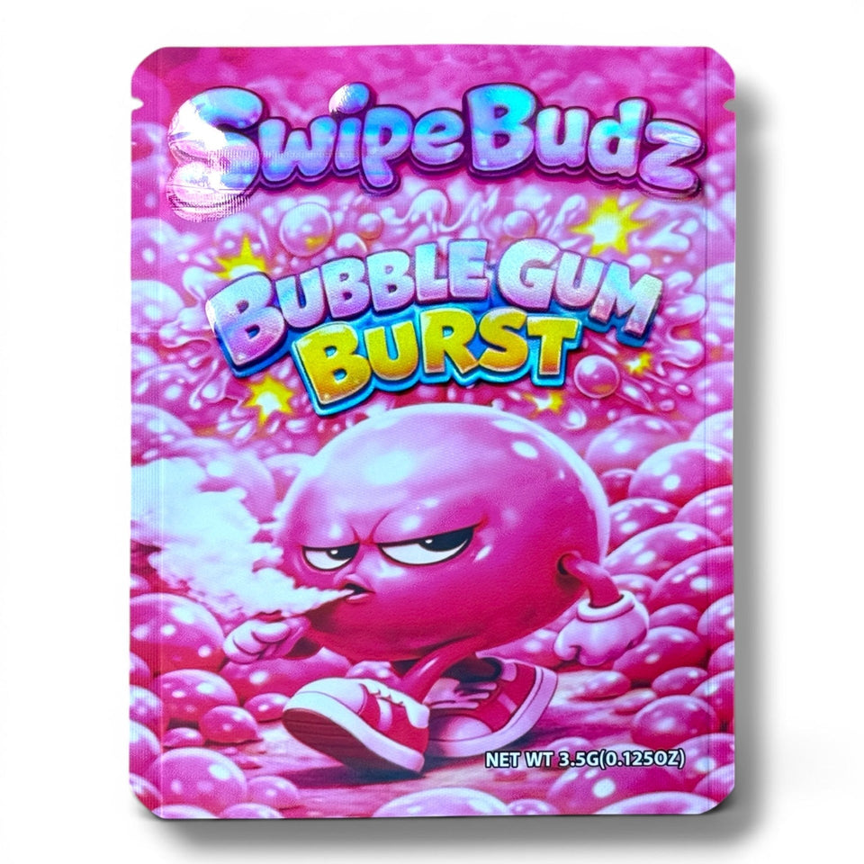 Shop Mylar Bag 3.5 Grams Swipe Budz Bubble Gum Burst | Packaging ...